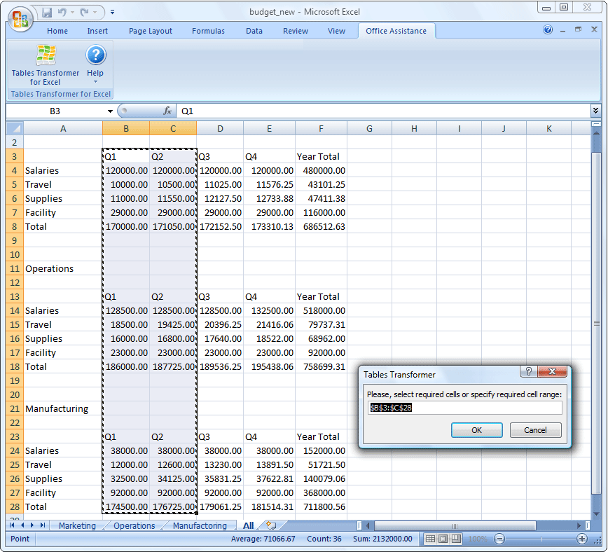 Tables Transformer For Excel Screenshots Fast And Easy Excel Tables Transformation