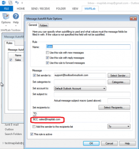 How to add BCC recipient automatically in Outlook 2013 | MAPILab blog