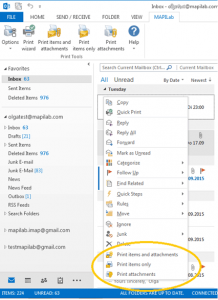 How to print selected messages in Outlook | MAPILab blog